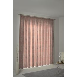 Vorhang WIRTH "Stuben" Gr. 1, rot (apricot), B:132cm H:145cm, Jacquard, Baumwolle, Polyester, Gardinen