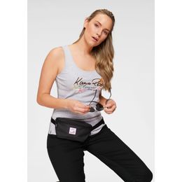 Tanktop Kangaroos, Damen, Gr. 44/46, grau (hellgrau, meliert), Rippware, Obermaterial: 95% Baumwolle, 5% Viskose, bedruckt, meliert, sehr figurbetont hüftlang, Rundhals, Tops, mit femininem Frontdruck
