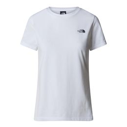T-Shirt The North Face "W S/S SIMPLE DOME SLIM TEE", Damen, Gr. XS, weiß (tnf weiß), Jersey, Obermaterial: 60% Baumwolle, 40% Polyester, unifarben, normal, Rundhals, abgesteppt, Shirts