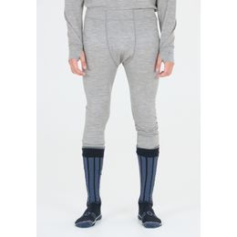 Thermohose SOS "Nuuk", Kinder, Gr. L, EURO-Größen, grau, 100% Wolle, unifarben, Casual, lang, Hosen, aus mulesingfreier Merinowolle