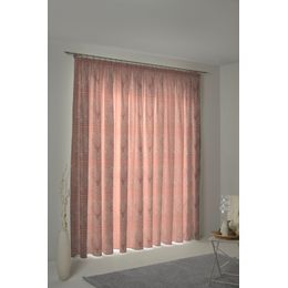 Vorhang WIRTH "Stuben" Gr. 4, rot (apricot), B:132cm H:245cm, Jacquard, Baumwolle, Polyester, Gardinen
