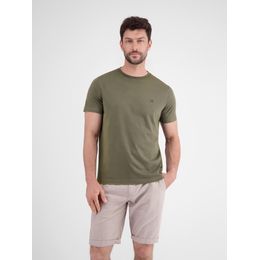 Kurzarmshirt Lerros, Herren, Gr. M, grün (aged olive), Obermaterial: 100% Baumwolle, regular fit, Rundhals, Shirts, mit Logostickerei auf der Brust