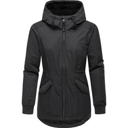 Winterjacke Ragwear "Dowey Warm Rain", Damen, Gr. L (40), schwarz, Obermaterial: 100% Polyester, Innenfutter: 100% Polyester, Wattierung: 100% Polyester, Basic, figurumspielend Po-bedeckend, hoch geschlossener Ausschnitt, eng Rippbündchen, Jacken, Wasserdichte Damen Jacke für den Winter