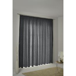 Vorhang WIRTH "Toco-Ranke" Gr. 1, grau (anthrazit), B:132 H:145, Chenille, Polyacryl, Gardinen