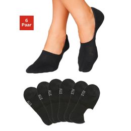 H.I.S. Füßlinge H.I.S, Damen, Gr. 35-38, schwarz (6x schwarz), Baumwolle, Elasthan, Polyamid, uni, elastisch, Socken, mit softem Frottee