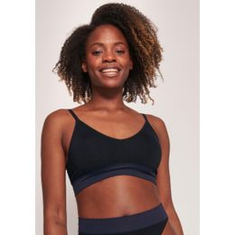 Bralette Sloggi "EVER Infused Aloe", Damen, Gr. XS, N-Gr, schwarz, Single Jersey, Obermaterial: 70% Polyamid, 22% Elasthan, 8% Polyester, unifarben mit Farbeinsatz, Modisch, BHs, V-Ausschnitt, leichter Halt, ohne Bügel, Spaghetti-Träger
