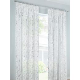 Gardine HEINE HOME Gr. 3, silber (silberfarben), B:140cm H:225cm, Polyester, Gardinen