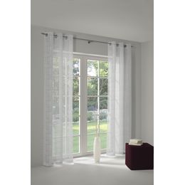 Vorhang WIRTH "Patricia" Gr. 1, weiß, B:140cm H:120cm, Voile, Polyester, Gardinen, Store