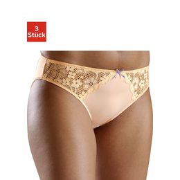 Slip Petite Fleur, Damen, Gr. 32/34, bunt (blau, mandarine, weiß), Microtouch, Obermaterial: 86% Polyester, 14% Elasthan, körpernah, Unterhosen, mit leicht transparenter Jacquardspitze an den Seiten