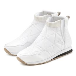 Winterstiefelette Vivance, Damen, Gr. 35, weiß, Obermaterial: 50% Lederimitat, 50% Nylon. Futter: 100% Textilmaterial. Decksohle: 100% Textilmaterial. Laufsohle: 100% Synthetik, unifarben, Schuhe, in modischer Stepp-Optik, Ankle Stiefeletten, Outdoor Boots, Sneaker