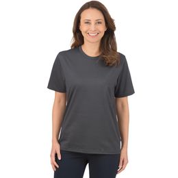 T-Shirt TRIGEMA "TRIGEMA T-Shirt aus 100% Baumwolle", Damen, Gr. L, grau (anthrazit), 100% Baumwolle, Basic, Shirts