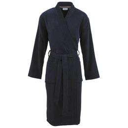 Unisex-Bademantel Carl Ross "41110" Gr. S, blau (night blau), S, Walkfrottier, Hausmäntel, Midilänge