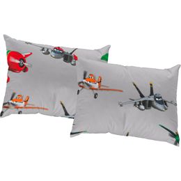 Dekokissen WIRTH "Planes Delta" Gr. 3, grau (hellgrau, gemustert), B:40cm L:60cm, Polyester, Dekokissen_Sitzkissen_Kissenh&uuml;llen, Disney, Kissenh&uuml;lle ohne F&uuml;llung, 2 St&uuml;ck
