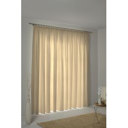 Vorhang WIRTH "Trondheim 234 g/m²" Gr. 8, beige, B:172cm, Chenille, Polyacryl, Gardinen