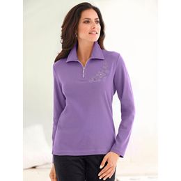 Poloshirt Classic Basics "Poloshirt", Damen, Gr. 38, lila (violett), 100% Baumwolle, unifarben, Shirts