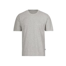 T-Shirt TRIGEMA "TRIGEMA T-Shirt DELUXE Baumwolle", Herren, Gr. M, grau (grau, melange), 100% Baumwolle, Basic, Shirts