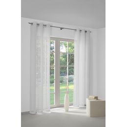 Vorhang WIRTH "Sunday" Gr. 5, weiß, B:142cm H:255cm, Jacquard, Baumwolle, Polyester, Gardinen