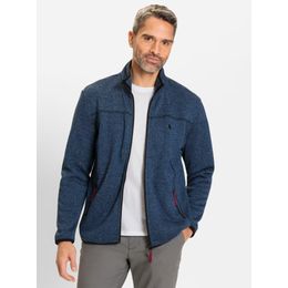 Strickfleecejacke Catamaran, Herren, Gr. 44/46, blau (blau, meliert), 100% Polyester, meliert, Jacken