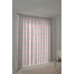 Vorhang WIRTH "Benewitz" Gr. 2, rot (apricot), B:132cm H:175cm, Jacquard, Baumwolle, Polyester, Gardinen