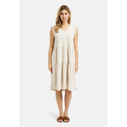 Smith & Soul Sommerkleid SMITH & SOUL, Damen, Gr. XXL, US-Größen, beige (sand), Material: 70% Viskose, 30% Leinen, unifarben, regular fit Midi, V-Ausschnitt, normaler Saum, Kleider, mit Taschen