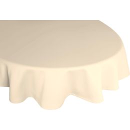 Tischdecke WIRTH "NEWBURY" Gr. 1, beige, B:120cm L:160cm, Baumwolle, Polyester, Tischdecken, Tischdecke, oval