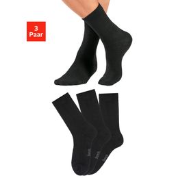 Socken Bench., Damen, Gr. 47-48, schwarz (3x schwarz), Elasthan, Polyamid, Wolle, uni und melange, Socken Socken, Herrensocken mit w&auml;rmender Wolle