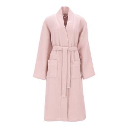 Bademantel Vossen "Siam, ideal für Sauna & Spa, Hotelbademantel, Morgenmantel" Gr. L, rosa (pearl skin), L:120cm, Baumwoll-Mix, Hausmäntel, Waffelpique