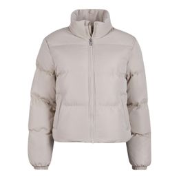 Winterjacke Urban Classics "Urban Classics Damen Ladies Short Peached Puffer Jacket", Damen, Gr. XXL, beige (wetsand), 100% Polyester, unifarben, loose fit, amerikanischer Ausschnitt, Jacken
