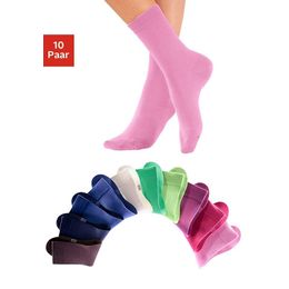 H.I.S. Freizeitsocken H.I.S, Herren, Gr. 39-42, bunt (1x rosa, 1x pink, 1x altrosa, 3x blau, 1x braun, 2x gr&uuml;n, 1x ecru), Obermaterial: 76% Baumwolle, 23% Polyamid, 1% Elasthan, unifarben, elastisch, Socken, mit weichen Rippb&uuml;ndchen
