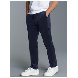 Jerseyhose TRIGEMA "TRIGEMA Nicki Hose mit praktischen Eingrifftaschen", Herren, Gr. XL, US-Größen, blau (navy), 80% Baumwolle, 20% Polyester, Hosen