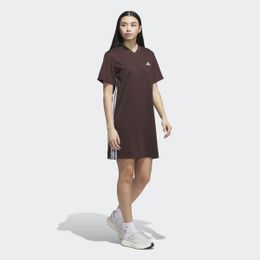 Shirtkleid adidas Sportswear "W SC SHIFT DRES", Damen, Gr. L, N-Gr, braun (shadow braun), Obermaterial: 100% Polyester, Sportlich, Kleider