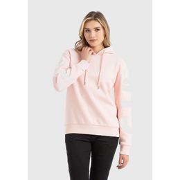 Cipo & Baxx Sweatshirt CIPO & BAXX "HOODIE SWEATSHIRT", Damen, Gr. L, pink, 70% Baumwolle;30% Polyester, bedruckt, regular fit normal, Sweatshirts, modisches Design mit hohem Tragekomfort