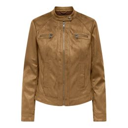 Lederimitatjacke Only "ONLBANDIT FAUX SUEDE JACKET OTW", Damen, Gr. S, braun (cognac), Web, Obermaterial: 100% Polyester, unifarben, regular fit, Jacken
