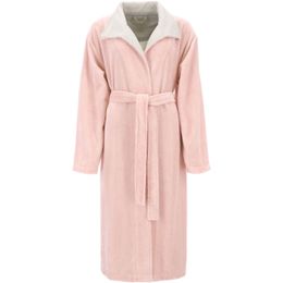 Bademantel Vossen "Andorra, ideal für Sauna & Spa, Hotelbademantel, Morgenmantel" Gr. L, rosa (pearl skin, ivory), L:125cm, Baumwoll-Mix, Hausmäntel, Stehkragen