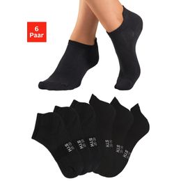 H.I.S. Sportsocken H.I.S, Herren, Gr. 35-38, schwarz (6x schwarz), Baumwollmischung, unifarben, elastisch, Socken Sportsocken, Kurzsocken und Sneakersocken in einem Pack