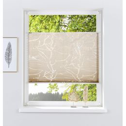 Plissee my home "Anna" Gr. 1, beige (sand), B:40 H:130, Obermaterial: 70% Viskose, 30% Polyester, Plissees, Ästemotiv, Bestseller mit über 500 4,5-Sterne-Bewertungen, Klemmträger