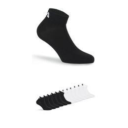 Kurzsocken Fila "UNISEX QUARTER PLAIN SOCKS", Herren, Gr. 35-38, schwarz-wei&szlig; (schwarz, wei&szlig;), Baumwollmischung, elastisch, Socken