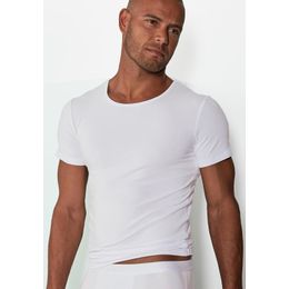 Unterziehshirt s.Oliver, Herren, Gr. M, weiß, Jersey, Obermaterial: 50% Baumwolle, 43% Modal (TENCEL™), 7% Elasthan (LYCRA), unifarben, körpernah, Rundhals, Unterhemden, aus weichem Modal