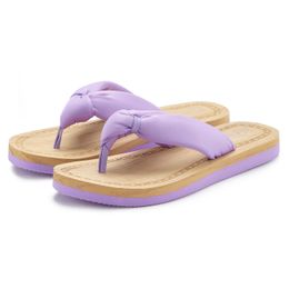 Badezehentrenner ELBSAND "Sandale, Pantolette", Damen, Gr. 40, lila (flieder), Obermaterial: 100% Textilmaterial. Futter: 100% Textilmaterial. Decksohle: 100% Synthetik. Laufsohle: 100% Synthetik, kontrastfarbene Details, Casual, Schuhe, Zehentrenner, Badeschuh ultraleicht VEGAN
