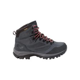 Trekkingschuh Jack Wolfskin "REBELLION TEXAPORE MID W", Damen, Gr. UK65-EU40, Normalschaft, grau (mittelgrau), Main Material Second Material 100% Polyamide Lining Sole 100% Rubber/ EVA, Schuhe