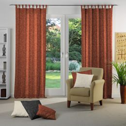 Vorhang WIRTH "Toco-Ranke" Gr. 1, orange (terra), B:132cm H:145cm, Chenille, Polyacryl, Polyester, Gardinen