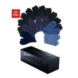 H.I.S. Businesssocken H.I.S, Damen, Gr. 39-42, blau (10x schwarz, 10x blau), Baumwolle, Elasthan, Polyamid, unifarben, elastisch, Socken, in der Big-Box