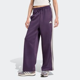 Sporthose adidas Sportswear "W STADIUM TP", Damen, Gr. L, N-Gr, grau (aurora plum, orbit grau), Obermaterial: 67% Polyester, 33% Baumwolle, Hosen Sporthose