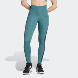 Trainingstights adidas Performance "OPT 3S 1/1", Damen, Gr. L, N-Gr, preloved teal, Obermaterial: 77% Polyester, 23% Elasthan, sportlich, Hosen