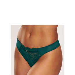 String Lascana "Eleonora", Damen, Gr. 32/34, grün (tannengrün), Microfaser, Obermaterial: 90% Polyamid, 10% Elasthan, körpernah, Unterhosen