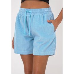 Shorts FRESHLIONS "Mira", Damen, Gr. L, EURO-Gr&ouml;&szlig;en, blau, 100% Baumwolle, unifarben, kurz, Hosen Shorts, in klassischem Design