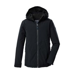 Funktionsjacke Killtec "KOW 221 BYS JCKT", Jungen, Gr. 164, schwarz (midnight), Obermaterial: 100% Polyester;Futter: 100% Polyester;Füllung: 100% Polyester, Jacken Funktionsjacke, Wind- und wasserdichte Kinderjacke mit verstellbarer Kapuze