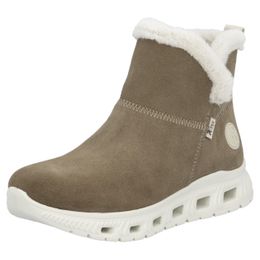 Winterboots RIEKER SPORT, Damen, Gr. 38, beige, Textil, Veloursleder, Schuhe, mit wasserabweisender riekerTEX-Membran