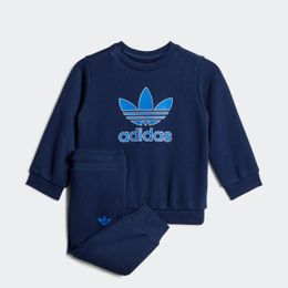 Trainingsanzug adidas originals "CREW SET", Mädchen, Gr. 80, blau (night indigo, blau), Obermaterial: 70% Baumwolle, 30% Polyester, Sportanzüge