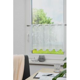 Panneaux Stickereien Plauen "Lina" Gr. 1, weiß, B:95cm H:35cm, Voile, Polyester, Gardinen